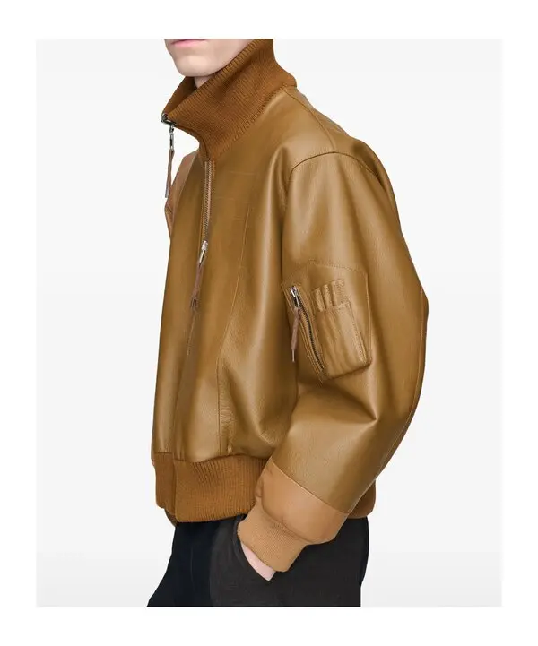MAISON MARGIELA Spliced Leather Bomber Jacket