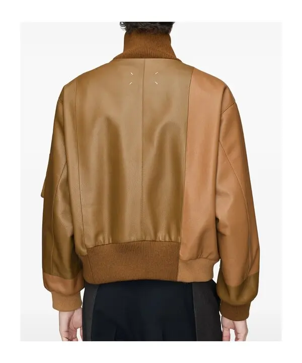 MAISON MARGIELA Spliced Leather Bomber Jacket