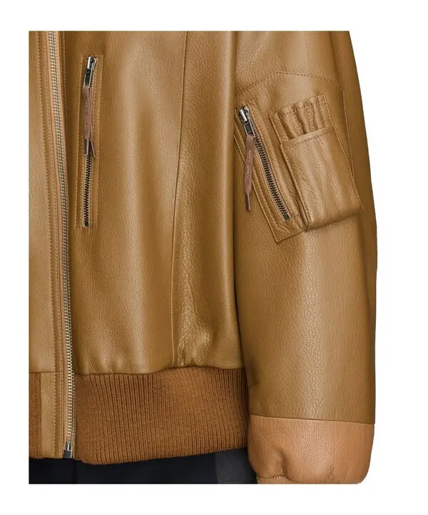 MAISON MARGIELA Spliced Leather Bomber Jacket