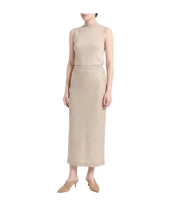 Brunello Cucinelli Sequin Embellished Midi Pencil Skirt
