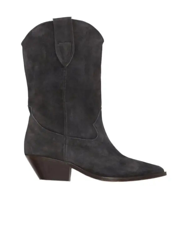 Isabel Marant Étoile Suede Calfskin Cowboy Boots - Black