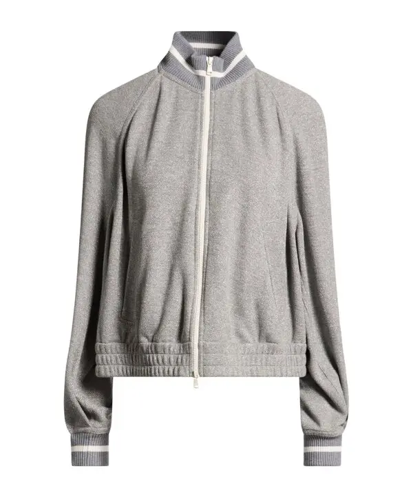Brunello Cucinelli Two-tone Metallic Knitted Zip Jumper