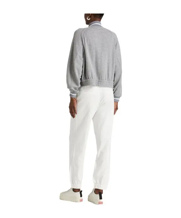 Brunello Cucinelli Two-tone Metallic Knitted Zip Jumper