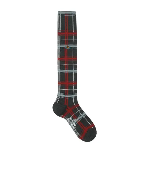 VIVIENNE WESTWOOD Multicheck Knee-high Socks - Black