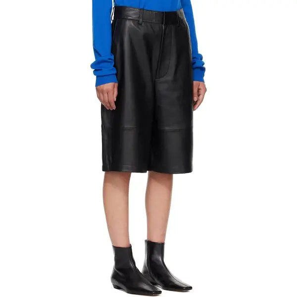 THE FRANKIE SHOP Leather Bermuda Shorts