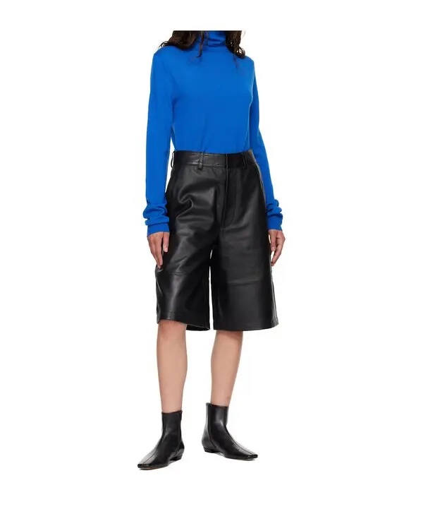 THE FRANKIE SHOP Leather Bermuda Shorts