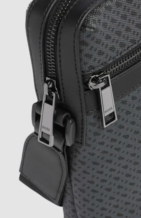 Hugo Boss Monogram-pattern Zip-fastening Messenger Bag