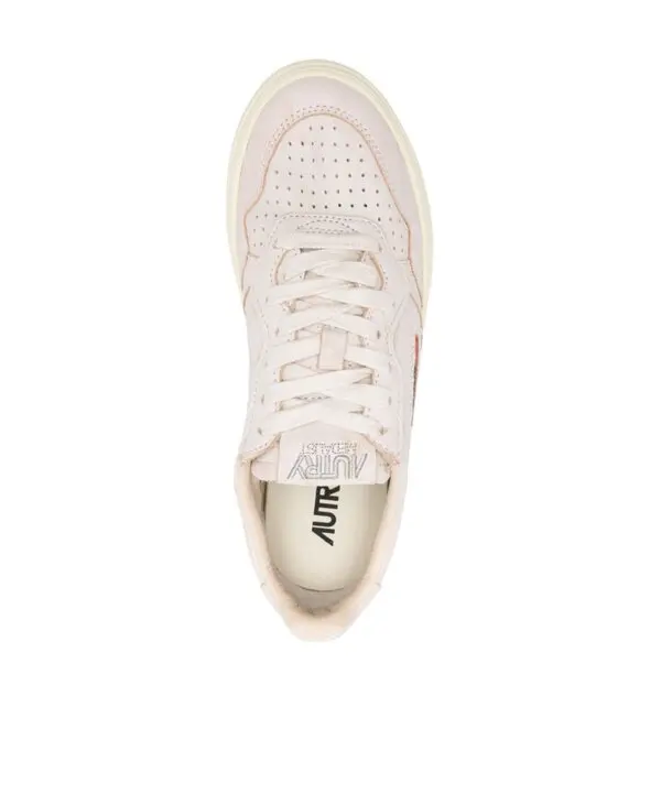 AUTRY Medalist Distressed Lace-up Sneakers - White