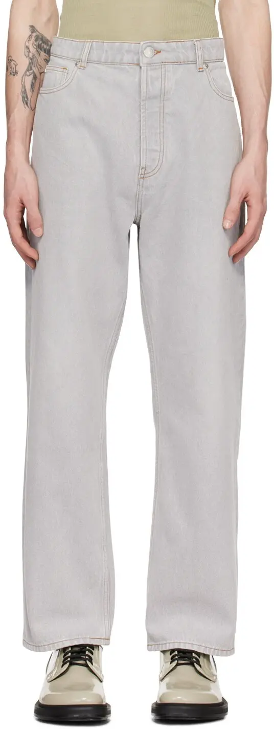 AMI Paris Straight-leg Jeans - Gray