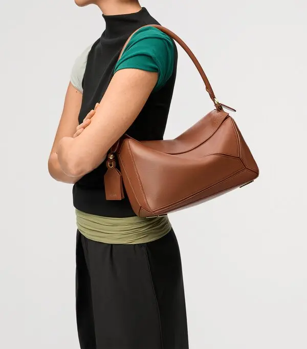 Loewe Medium Leather Featherlight Puzzle Top-handle Bag