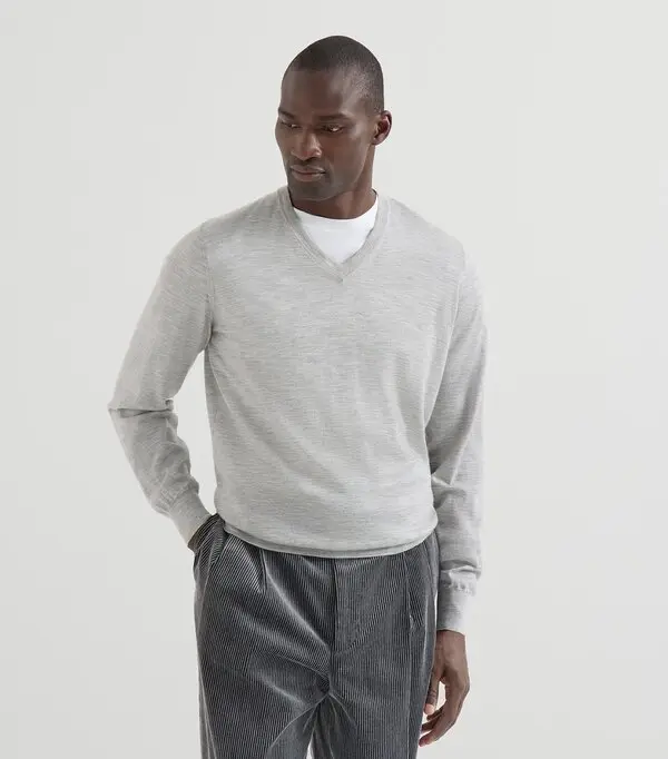 Brunello Cucinelli Cashmere-silk V-neck Sweater
