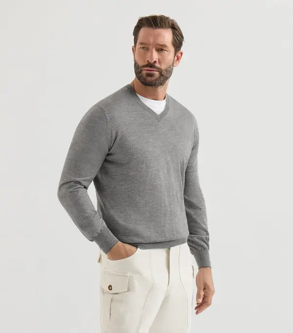 Brunello Cucinelli Cashmere-silk V-neck Sweater