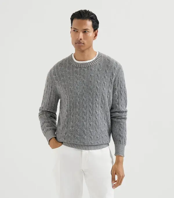 Brunello Cucinelli Cashmere Vanisé Cable-knit Sweater