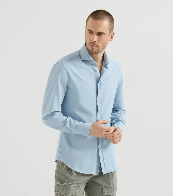 Brunello Cucinelli Denim-effect Chambray Shirt