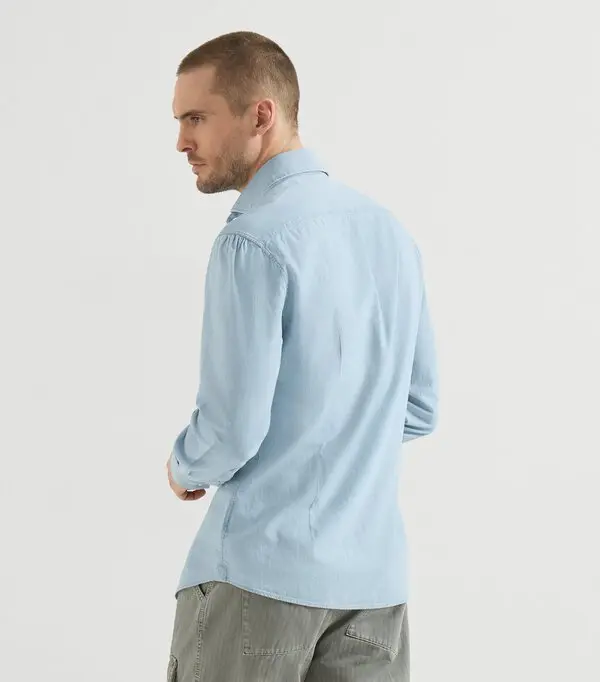 Brunello Cucinelli Denim-effect Chambray Shirt