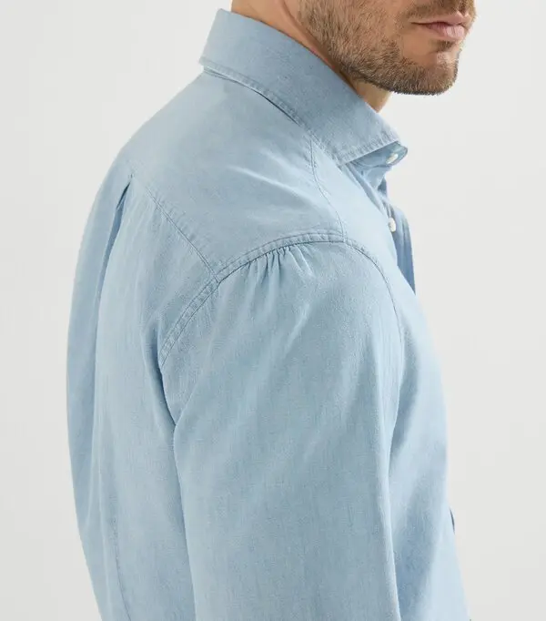 Brunello Cucinelli Denim-effect Chambray Shirt