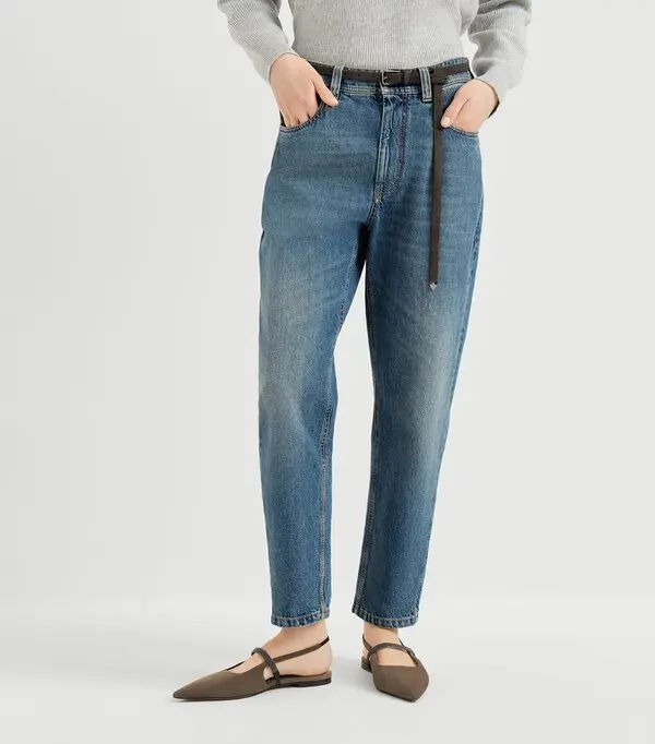 Brunello Cucinelli Baggy Tapered Jeans - Blue