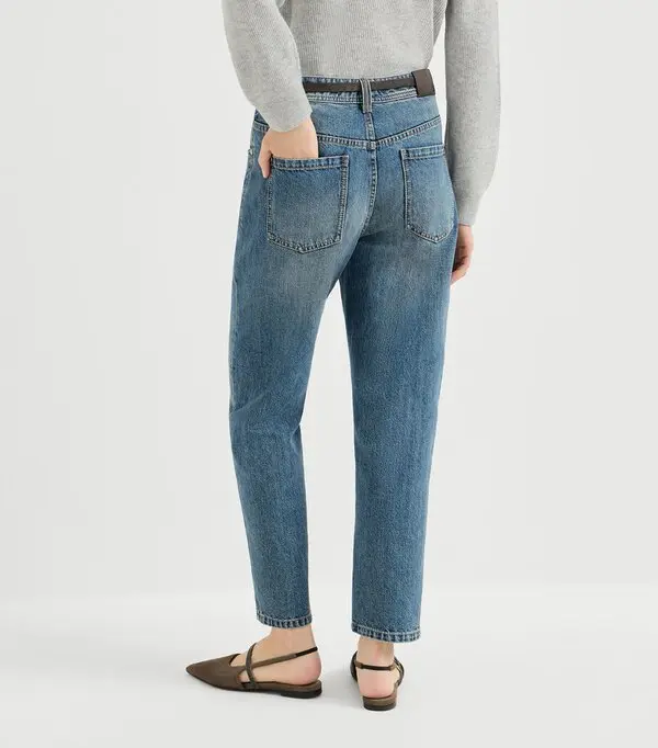 Brunello Cucinelli Baggy Tapered Jeans - Blue