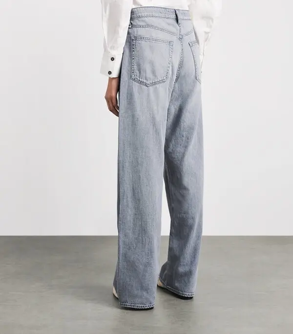 Rag & Bone Featherweight Logan Mid-rise Wide-leg Jeans - Blue