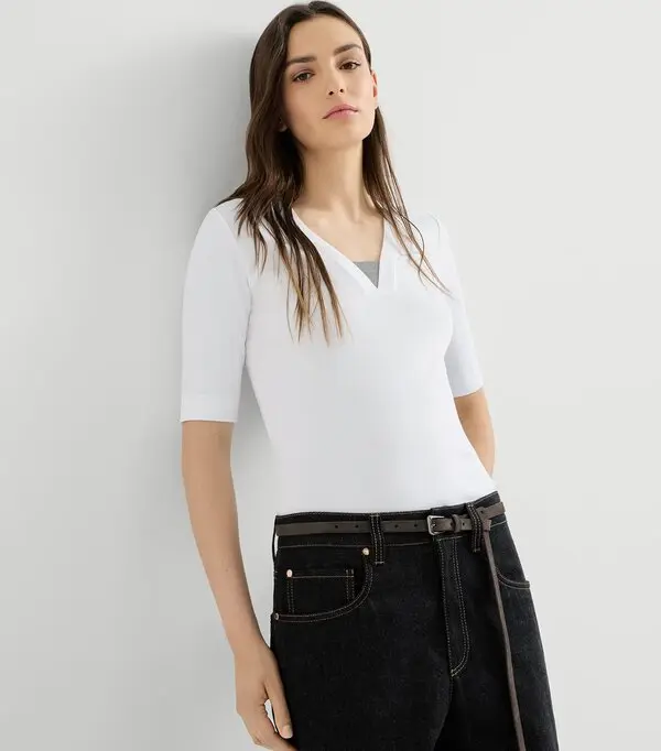 Brunello Cucinelli Monili V-neck T-shirt