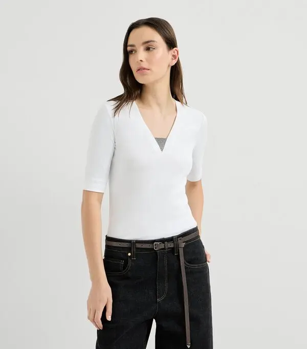 Brunello Cucinelli Monili V-neck T-shirt