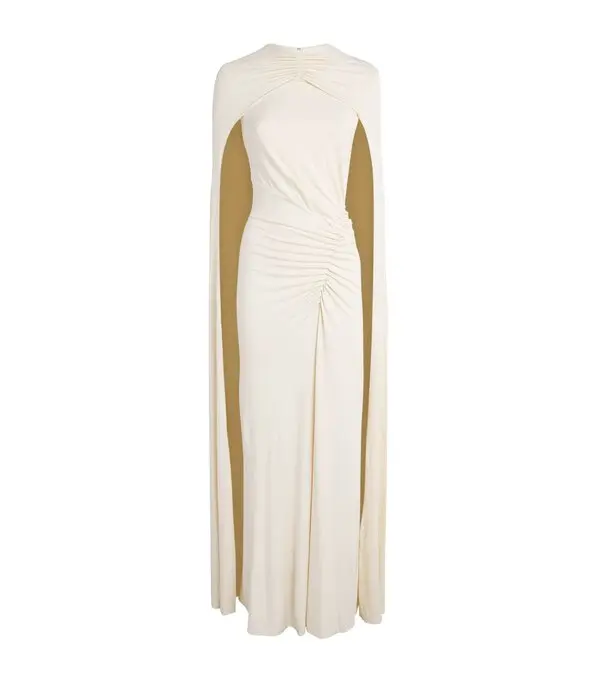 Simkhai Cape Gathered Gown - Yellow