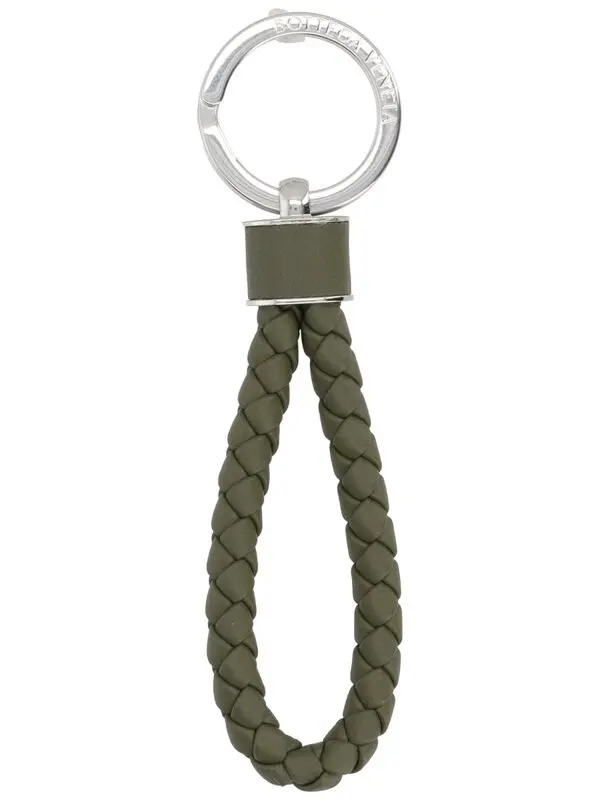 Bottega Veneta Woven Leather Keychain - Green