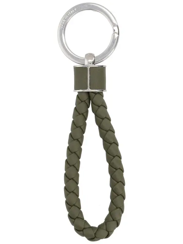 Bottega Veneta Woven Leather Keychain - Green