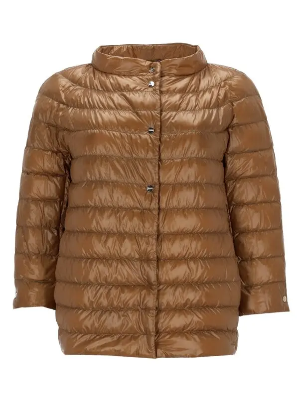 Herno Cropped Padded Down Jacket - Brown