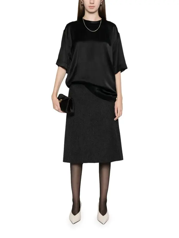 TOTEME Satin T-shirt - Black