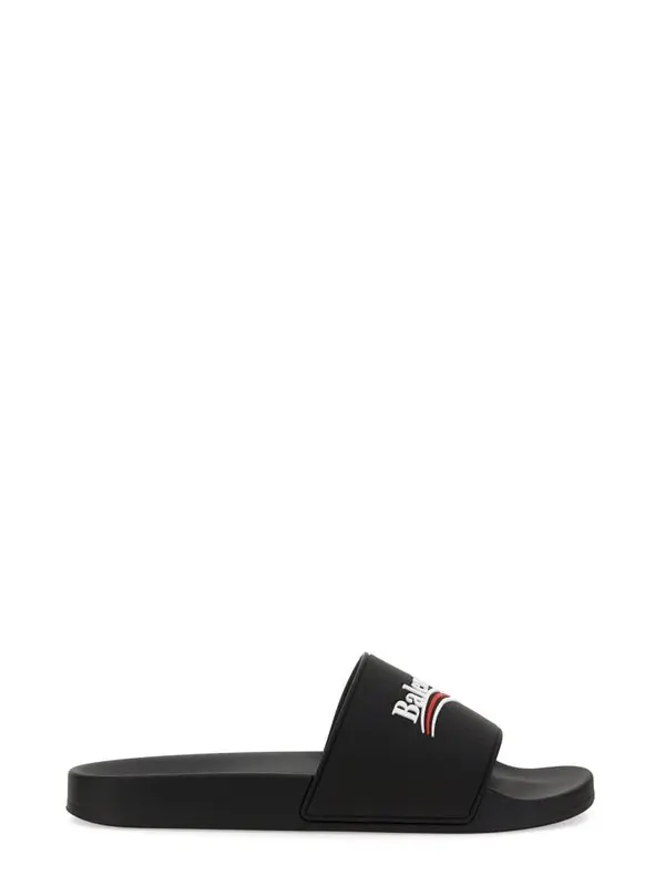 Balenciaga Pool Slide Sandals - Black