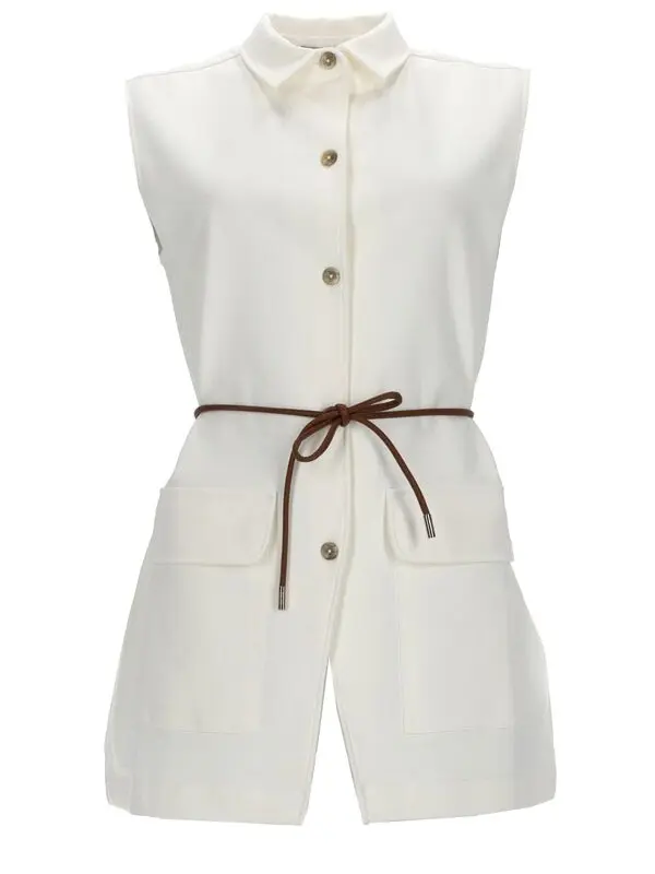 Herno Belted Vest - White