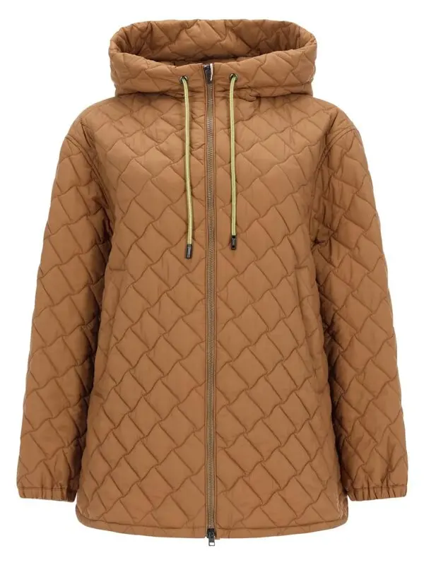 Herno Quilted Hooded Jacket - Brown