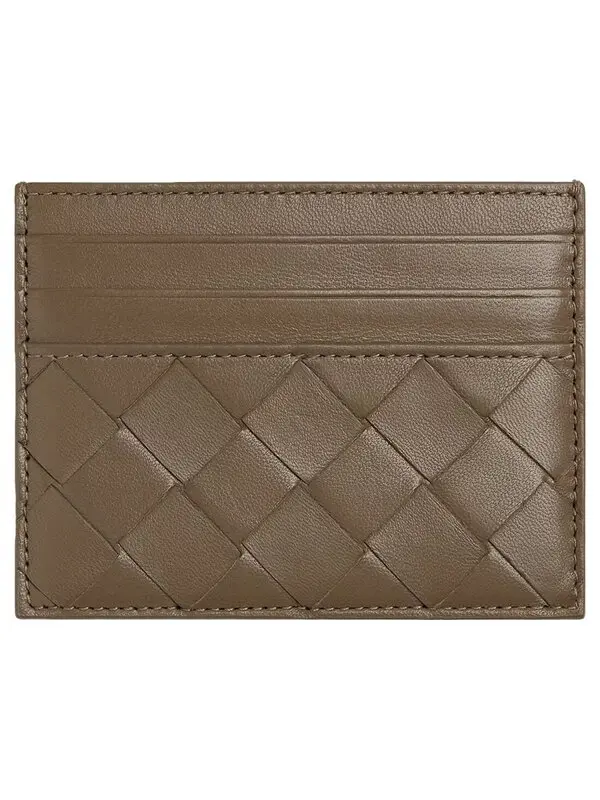 Bottega Veneta Woven Leather Card Case - Green