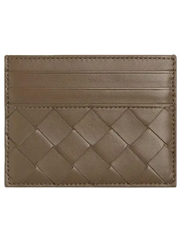 Bottega Veneta Woven Leather Card Case - Green