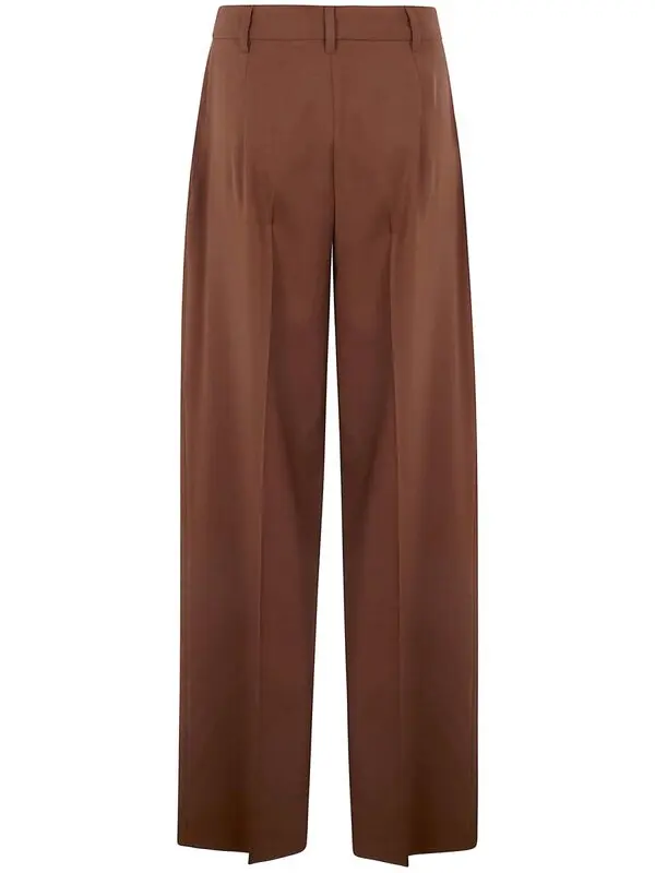 Max Mara Virgin Wool Wide Leg Trousers - Brown