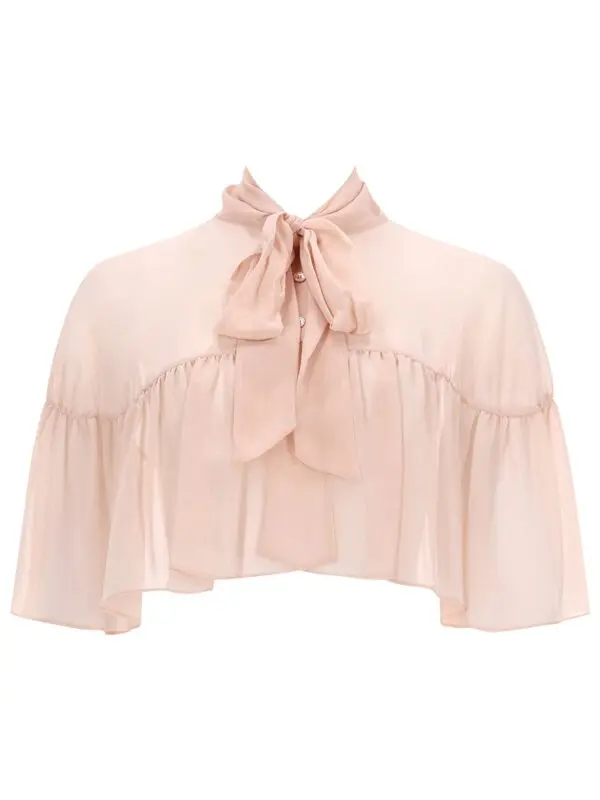 Max Mara Silk Cape With Bow