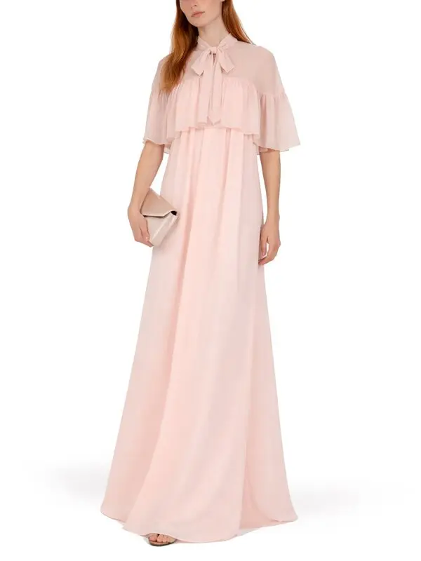 Max Mara Silk Cape With Bow