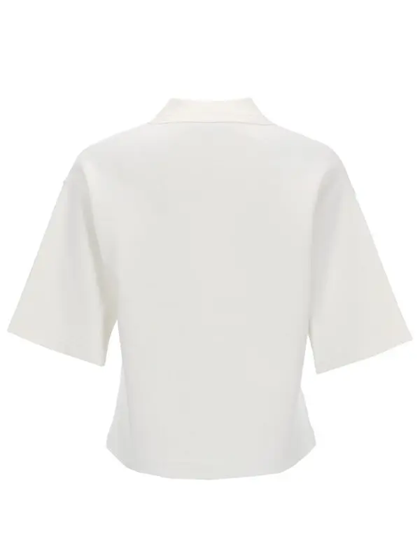 Max Mara Viscose Short Sleeve Top - White