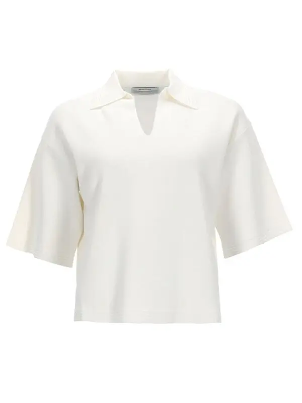 Max Mara Viscose Short Sleeve Top - White