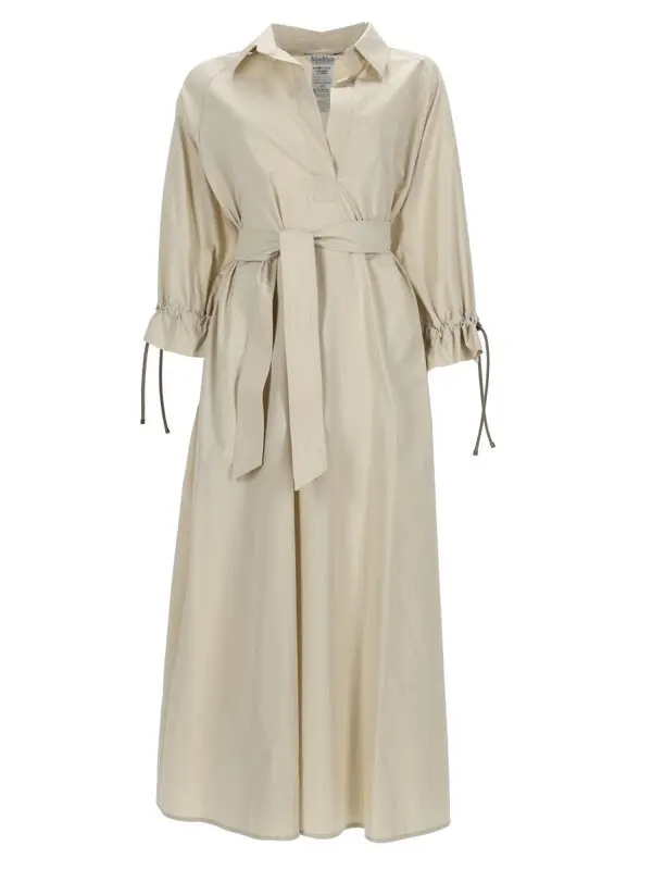 Max Mara Myrtle Dress With Belt - Cream