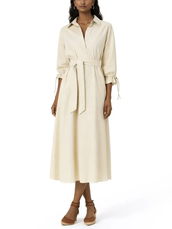 Max Mara Myrtle Dress With Belt - Cream