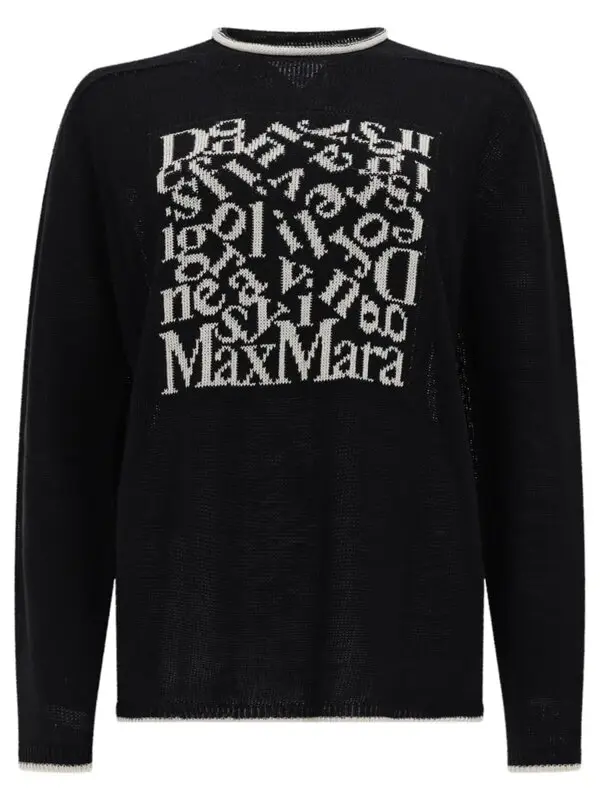 Max Mara Linen Crewneck Sweater - Black