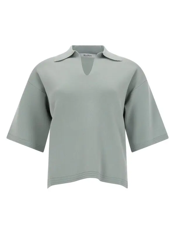 Max Mara Viscose Polo Top - Green