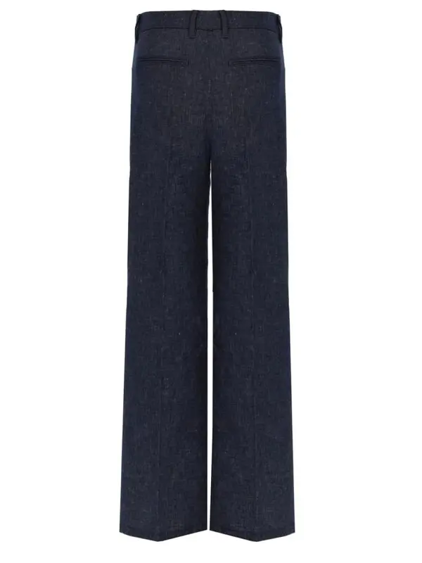 Max Mara Cotton Trousers - Blue