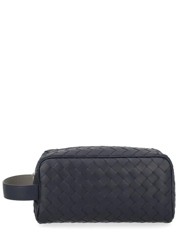 Bottega Veneta Intrecciato Leather Pochette - Black