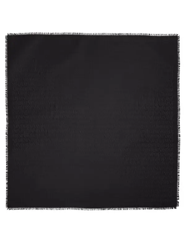 Saint Laurent Sciarpa Quadrata In Seta - Black