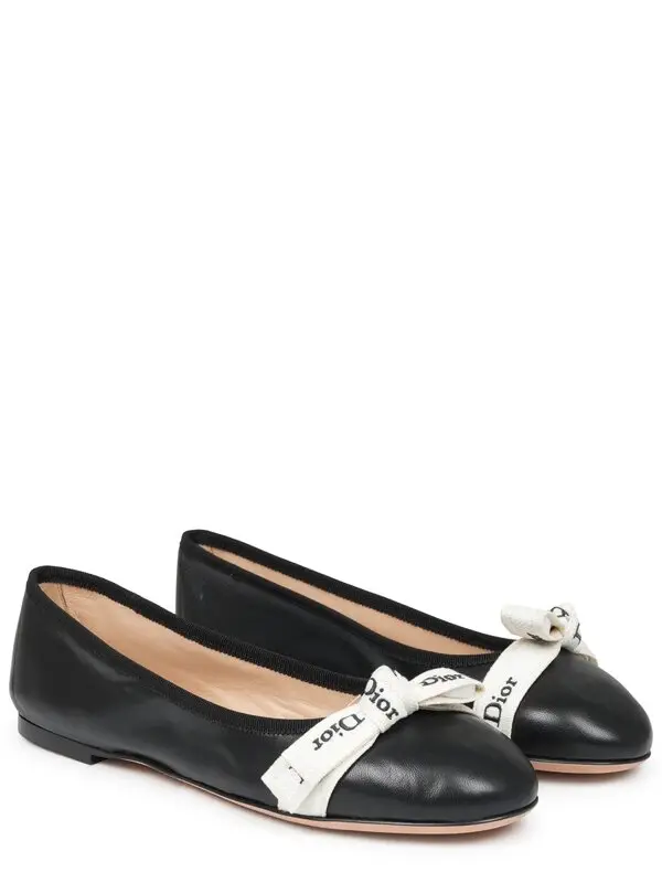 Dior J'adior Leather Ballerina - Black