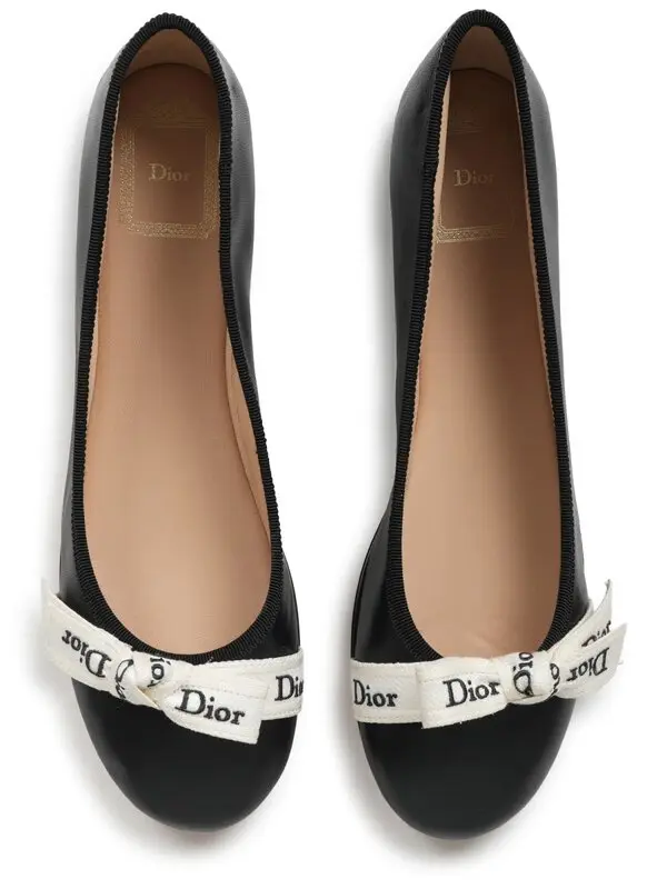 Dior J'adior Leather Ballerina - Black