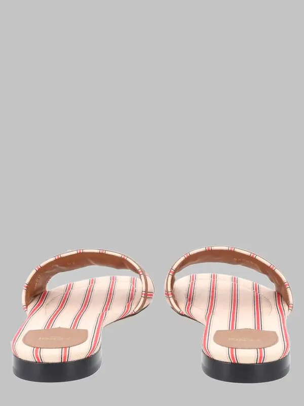 Fendi Canvas Logo Slides - Cream